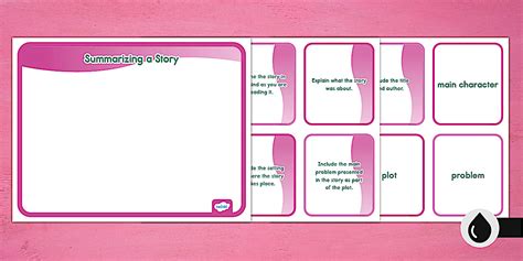 Reading Comprehension Summarizing A Story Anchor Chart