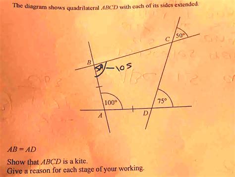 The Diagram Shows Quadrilateral Abcd With Cach Ofits Sides Extended 50