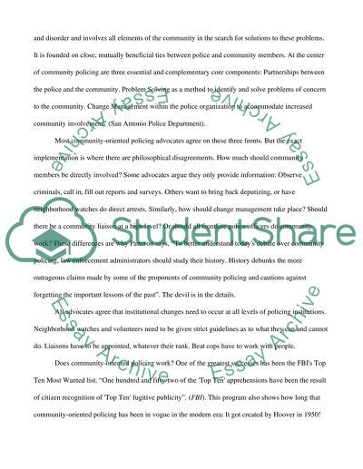 Community And Problem Solving Policing Research Paper