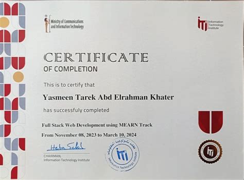 Yasmeen Tarek On Linkedin Webdevelopment Mernstack Itimansoura Certifiedwebdeveloper