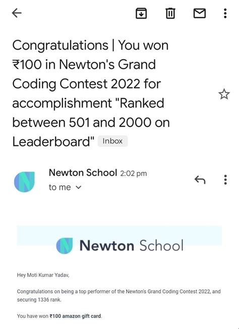 Moti Kumar Yadav On Linkedin Newtonschool Codingchallenge
