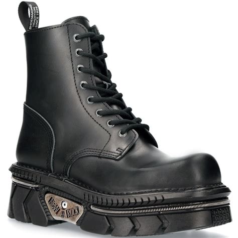 Black New Rock Metallic Ankle Boots • The Dark Store™