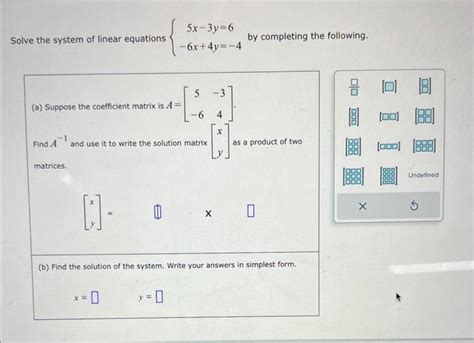 Solved Solve The System Of Linear Equations Chegg Com