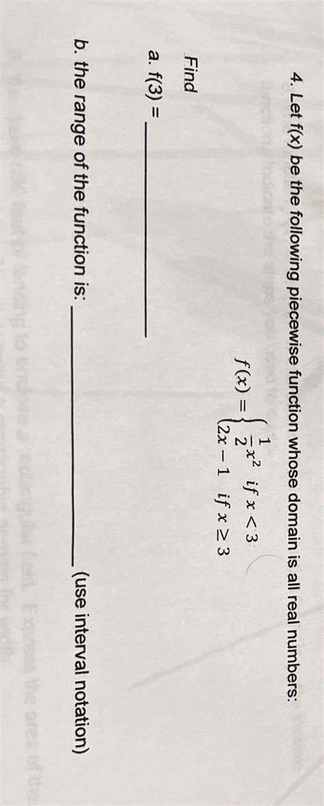 solved let f x ﻿be the following piecewise function whose