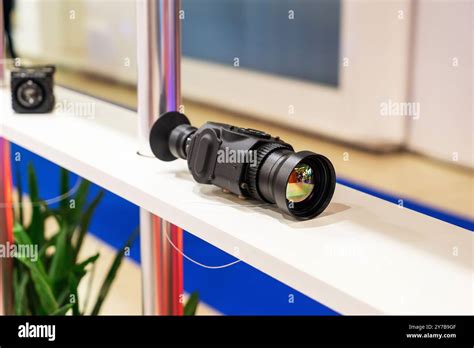 Modern Military Binoculars Night Vision Devices At The Exhibition On