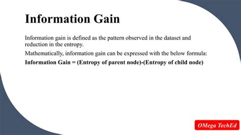 entropy and information gain in decision tree pptx physics science