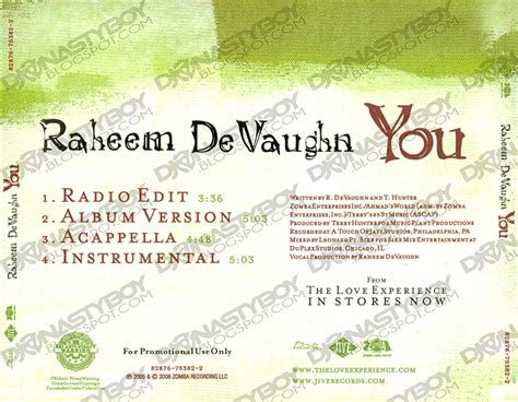 Promo Import Retail Cd Singles And Albums Raheem Devaughn You