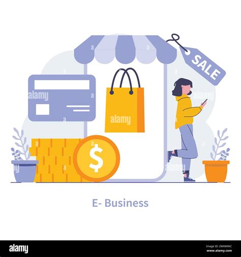 E Business Concept Digital Storefront Showcases Sale Options And Online Payment Consumer
