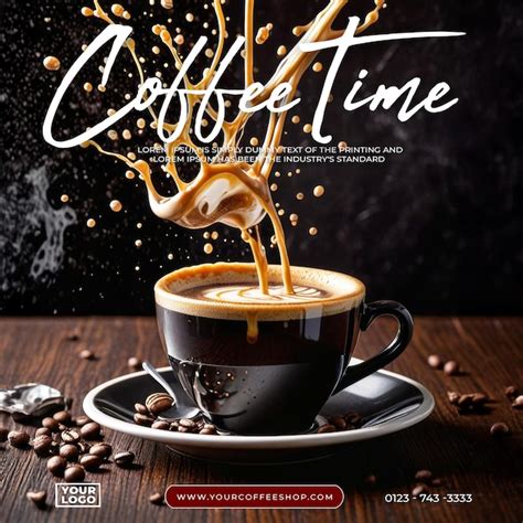 A Cup Of Coffee With The Words Coffee Time On The Top Premium Ai