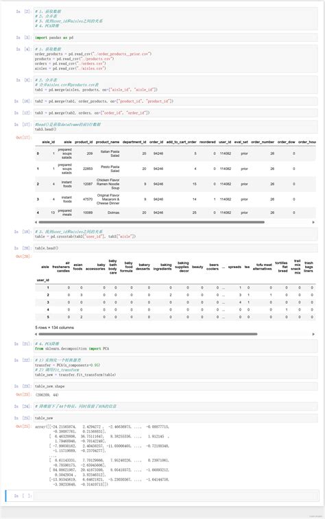 机器学习基础之《特征工程（5）—特征降维—案例》instacart探究用户对物品类别的喜好细分降维 Jupyter Csdn博客