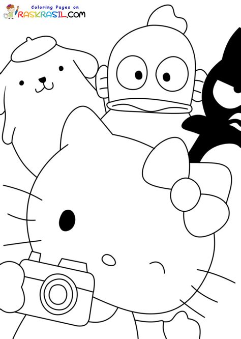 Hello Kitty Friends Coloring Picture