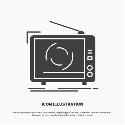 Tv Ad Advertising Television Set Icon Glyph Vector Gray Symbol For Ui And Ux Website Or
