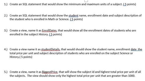 Solved Instructions Using The Diagram Below Write The Ddl