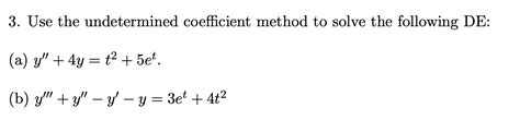 solved use the undetermined coefficient method to ﻿solve the