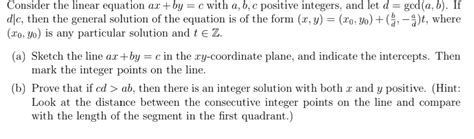Solved Consider The Linear Equation Ax By C With A B C Chegg