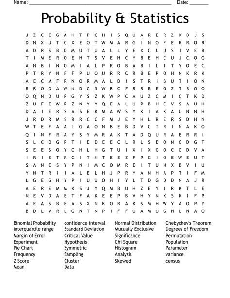 Probability And Statistics Word Search Wordmint