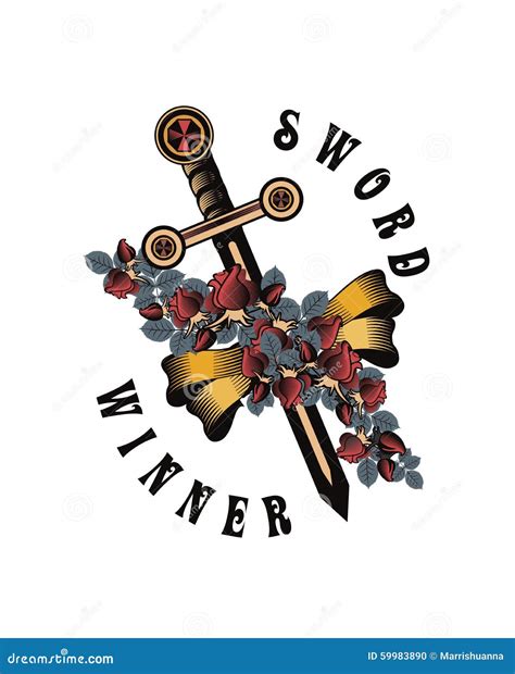 Vintage Skull With Sword And Wings Emblem Vector Illustration