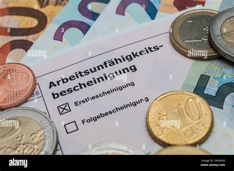 Certificate Of Incapacity For Work Sickness Certificate In Germany Stock Photo Alamy