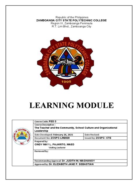 Ped 3 Complete Module Pdf Curriculum Learning