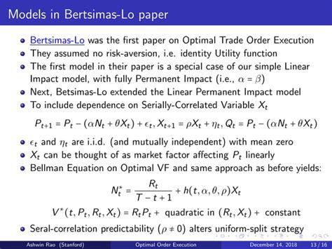 Stochastic Control Of Optimal Trade Order Execution Ppt