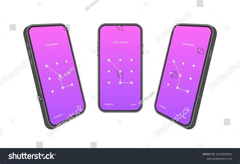 Screen Lock Authentication Password Smartphone Background Stock Vector