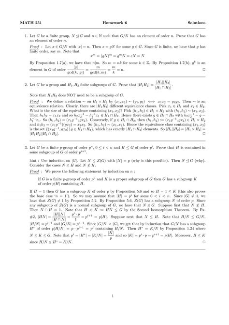 math 251 homework 6 solutions 1 let g be a finite group n Â¢ g