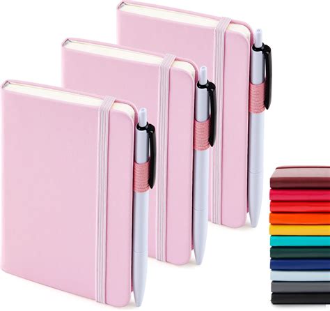 Feela Pack A Pocket Notebooks Hardback Lined Small Notebooks With Dividers And Black Pens