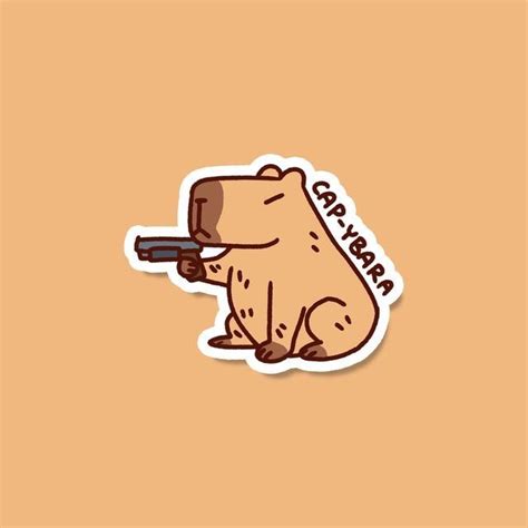 𝙲𝚊𝚙𝚒𝚋𝚊𝚛𝚊 Cute Doodles Capybara Vinyl Sticker