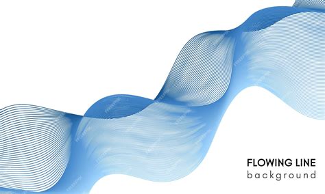 Premium Vector Blue Flowing Lines Design Abstract Blue Smooth Wave On A White Background