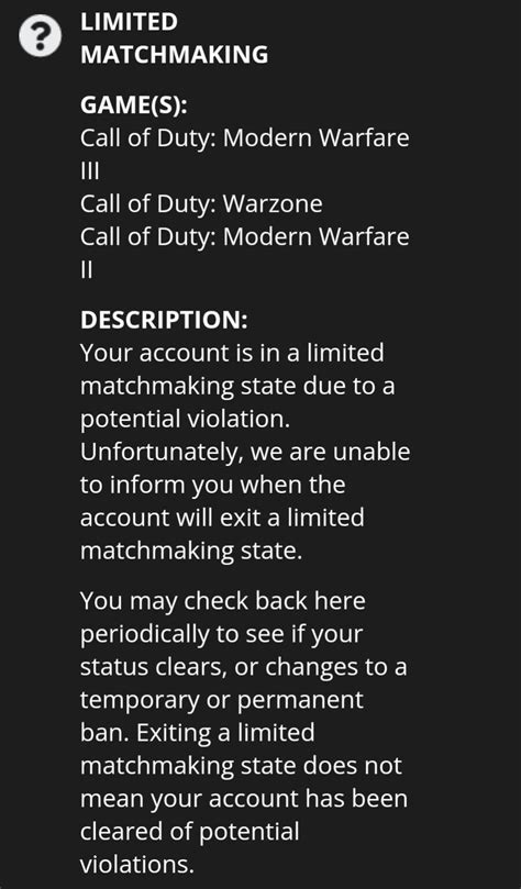 limited matchmaking status in mw3 possible causes the nature hero