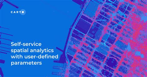 self service spatial analytics with user defined parameters