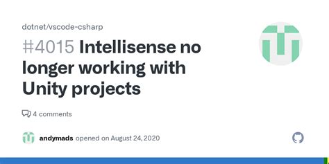 intellisense no longer working with unity projects · issue 4015