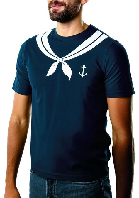 Best 11 Sailor Costume Shirt Men Nautical Theme Captain Navy Anchor