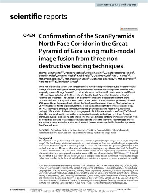 Pdf Confirmation Of The Scanpyramids North Face Corridor In The Great Pyramid Of Giza Using