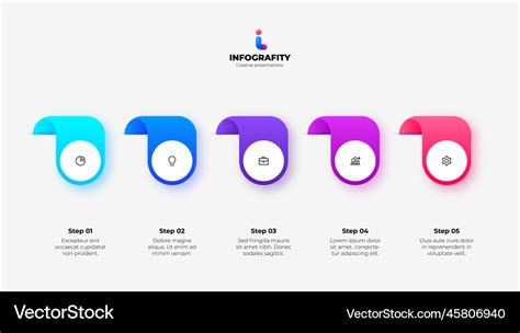 Five Rounded Elements Arranged In A Row Concept Vector Image