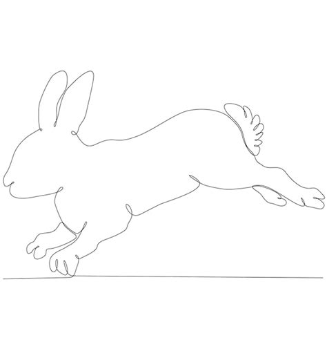 Premium Vector Continuous Line Drawing Rabbit