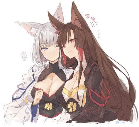 Akagi And Kaga Azur Lane Drawn By Mi 398 Danbooru