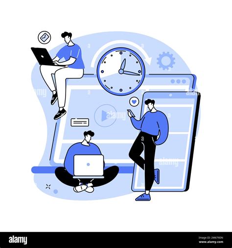 Screen Addiction Abstract Concept Vector Illustration Digital Overload Information Dependence