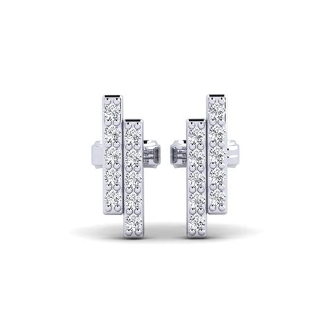 Buy 016 Carat Round Cut Moissanite 9ct White Gold Womens Earring Miki