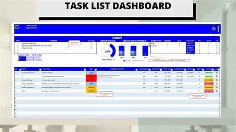 Task List No Vba Filterfunction Excel Template Digital Etsy