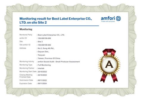 Best Label Has Acquired Bsci Audit System A Rating Standard In 2022