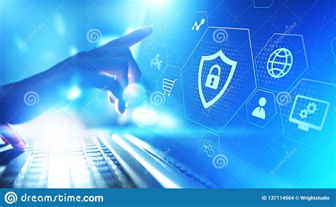 Cyber Protection Data Security Internet Privacy Internet Technology Concept On Virtual Screen