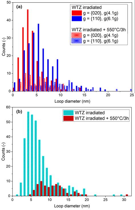 Dislocation Loops Size Distributions For The Wtz Irradiated 15 Dpa