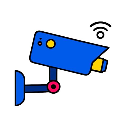 와이파이 아이콘이 있는 Cctv 카메라 프리미엄 벡터