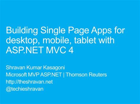 building single page apps for desktop mobile tablet with asp mvc