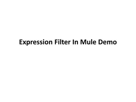 Filter Expression PPT