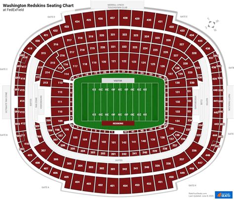 Redskins Fedex Field Seating Chart