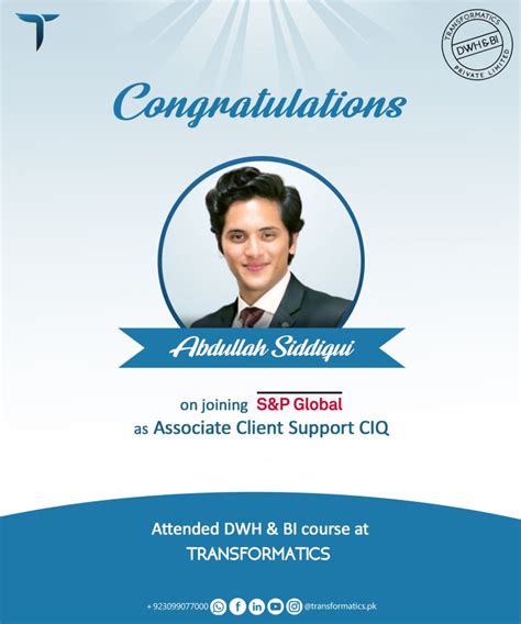 Muhammad Abdullah Siddiqui On Linkedin Transformatics Has Equipped Me