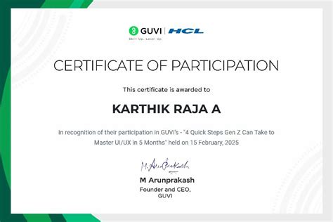 Uiuxdesign Userexperience Designthinking Guvi Learning Karthik Raja A