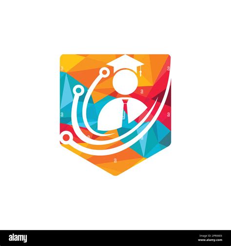 Education Tech Vector Logo Design Digital School Logo Concept Stock
